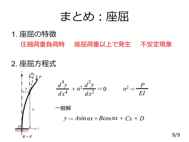 【材料力学】座屈 (II-03-1 2020) | PPTX