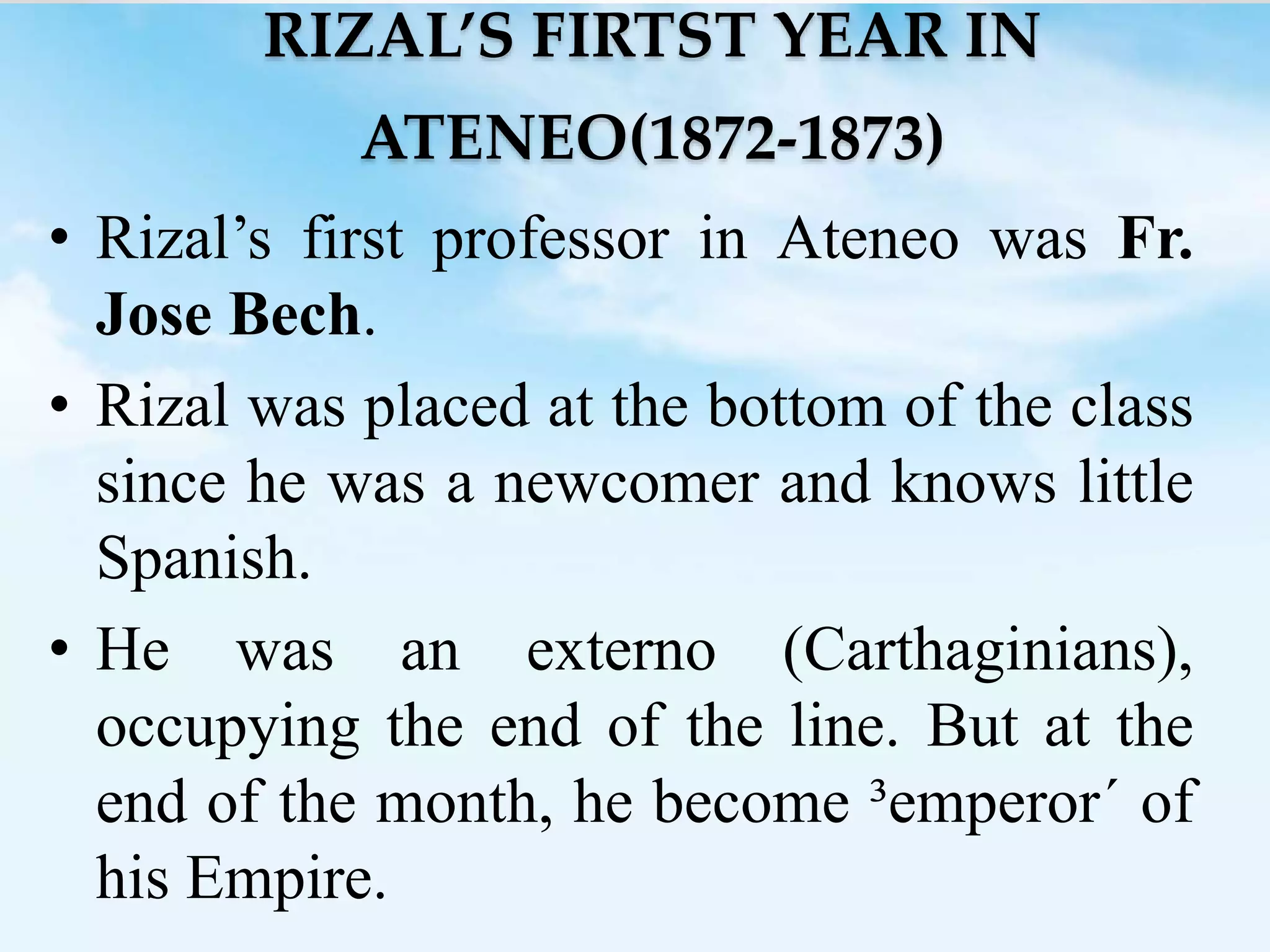 Jose Rizal's educational experiences | PPTX