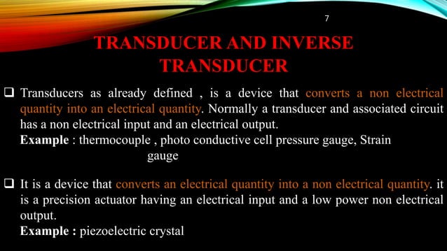 Classification of Transducer | PPTX