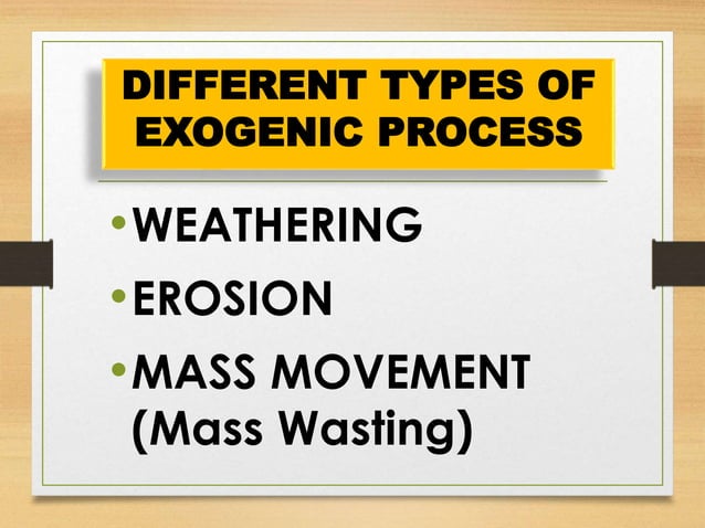 Earth Materials and Processes : EXOGENIC PROCESS | PPTX