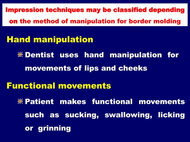 II. impression making for complete denture | PPT | Dental Health ...