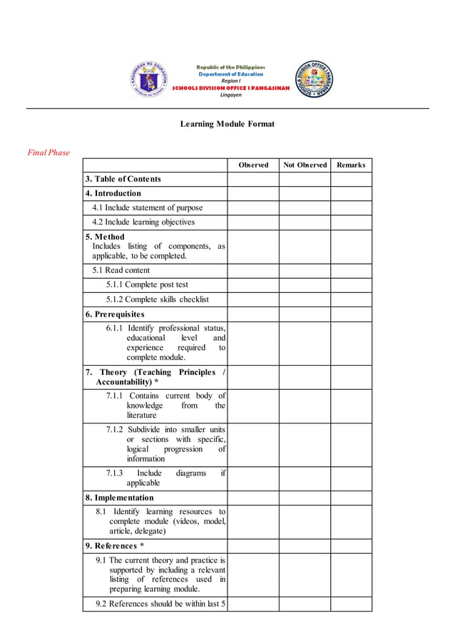 Ii 5. learning module format (b) | DOCX | Educational Assessment ...