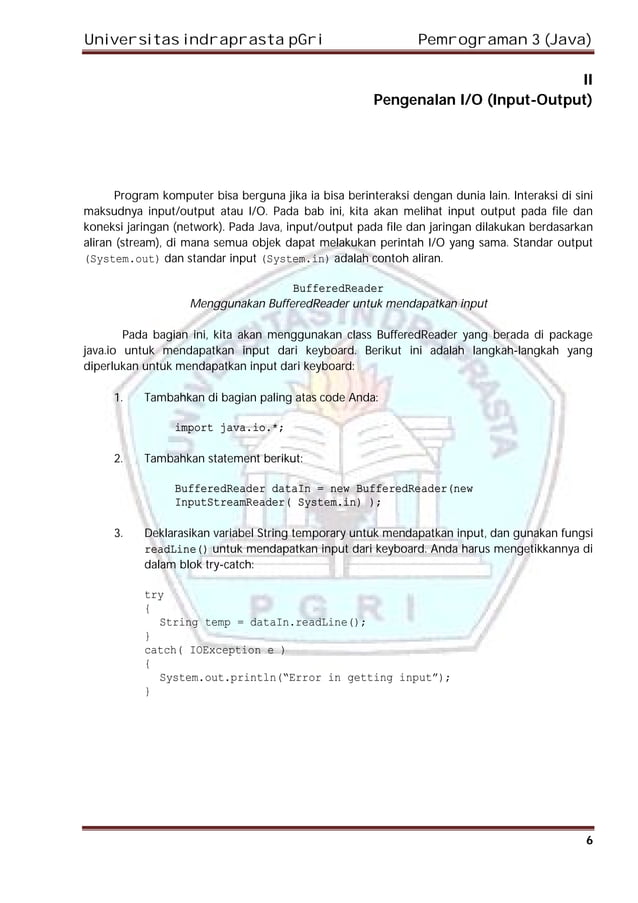 Ii java input ouput | PDF
