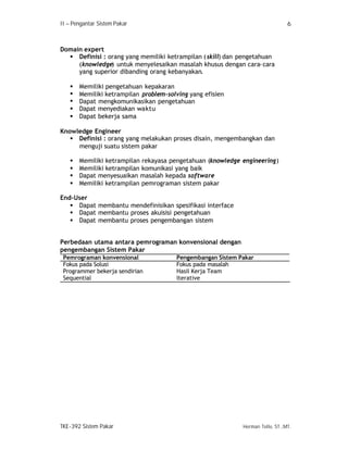 II Pengantar Sistem Pakar | PDF