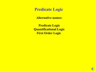 Predicate logic in artificial intelligence | PPT