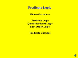 Predicate logic in artificial intelligence | PPT