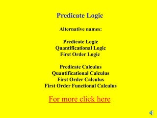Predicate logic in artificial intelligence | PPT