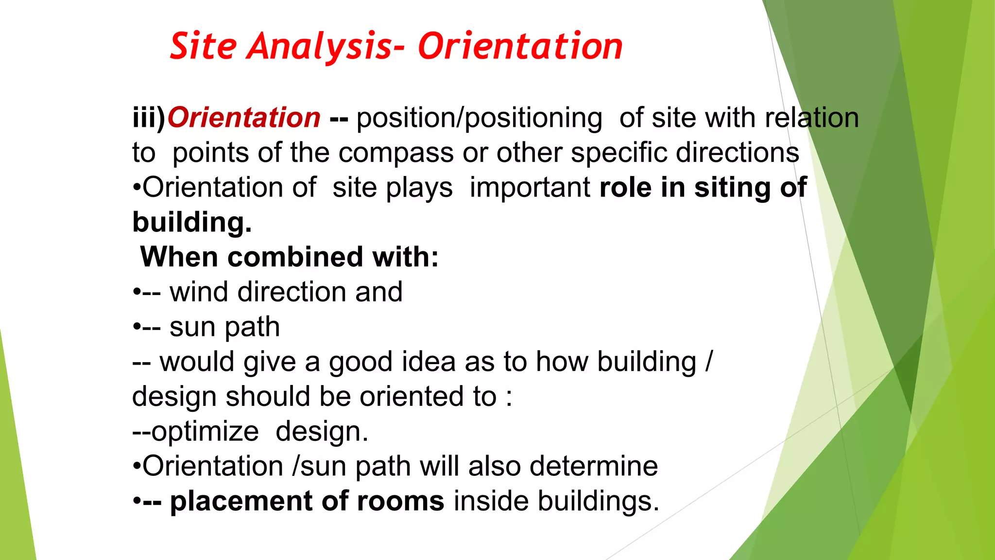 Site Planning and Site Analysis for Architectural Projects | PPTX