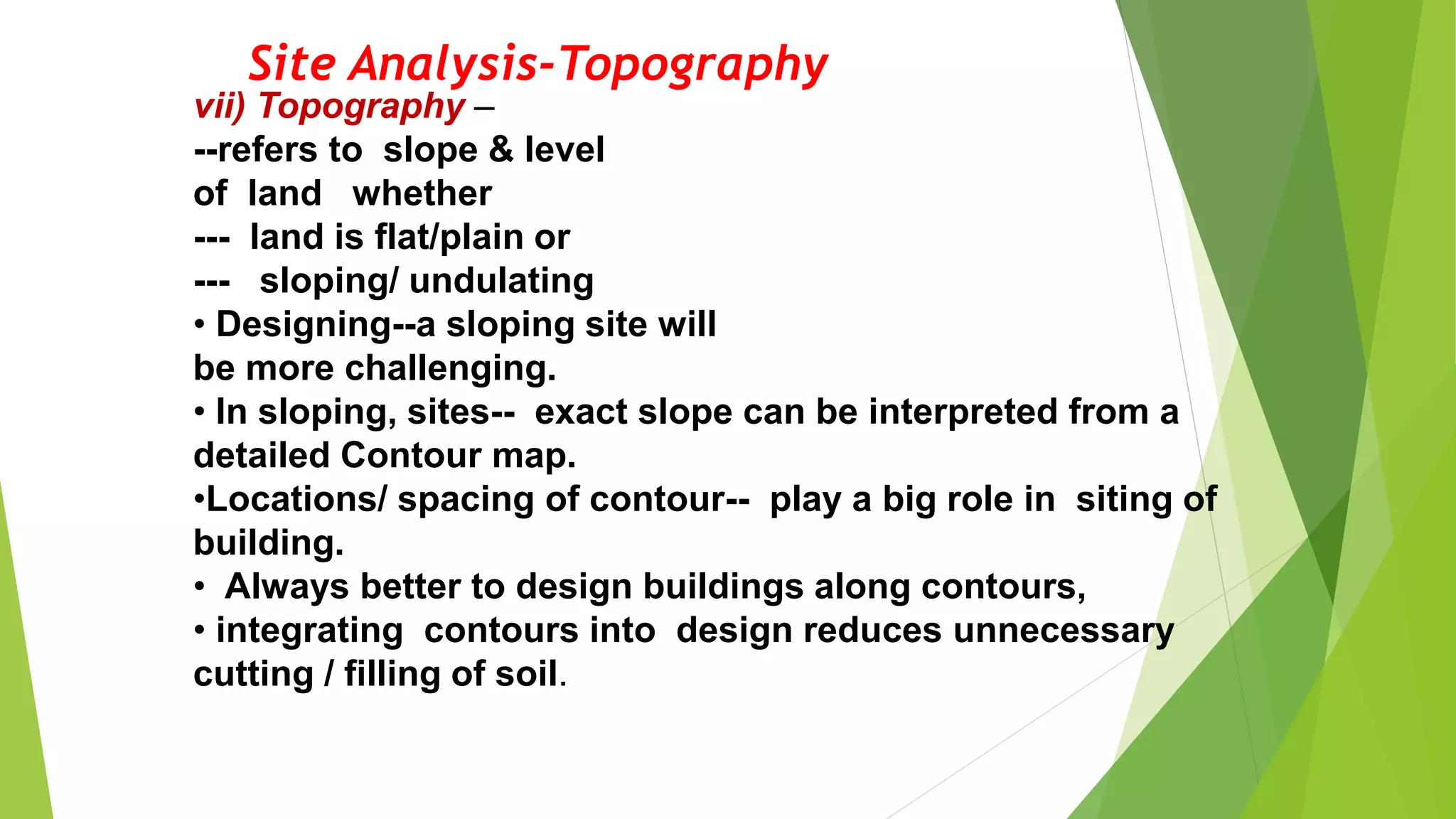 Site Planning and Site Analysis for Architectural Projects | PPTX
