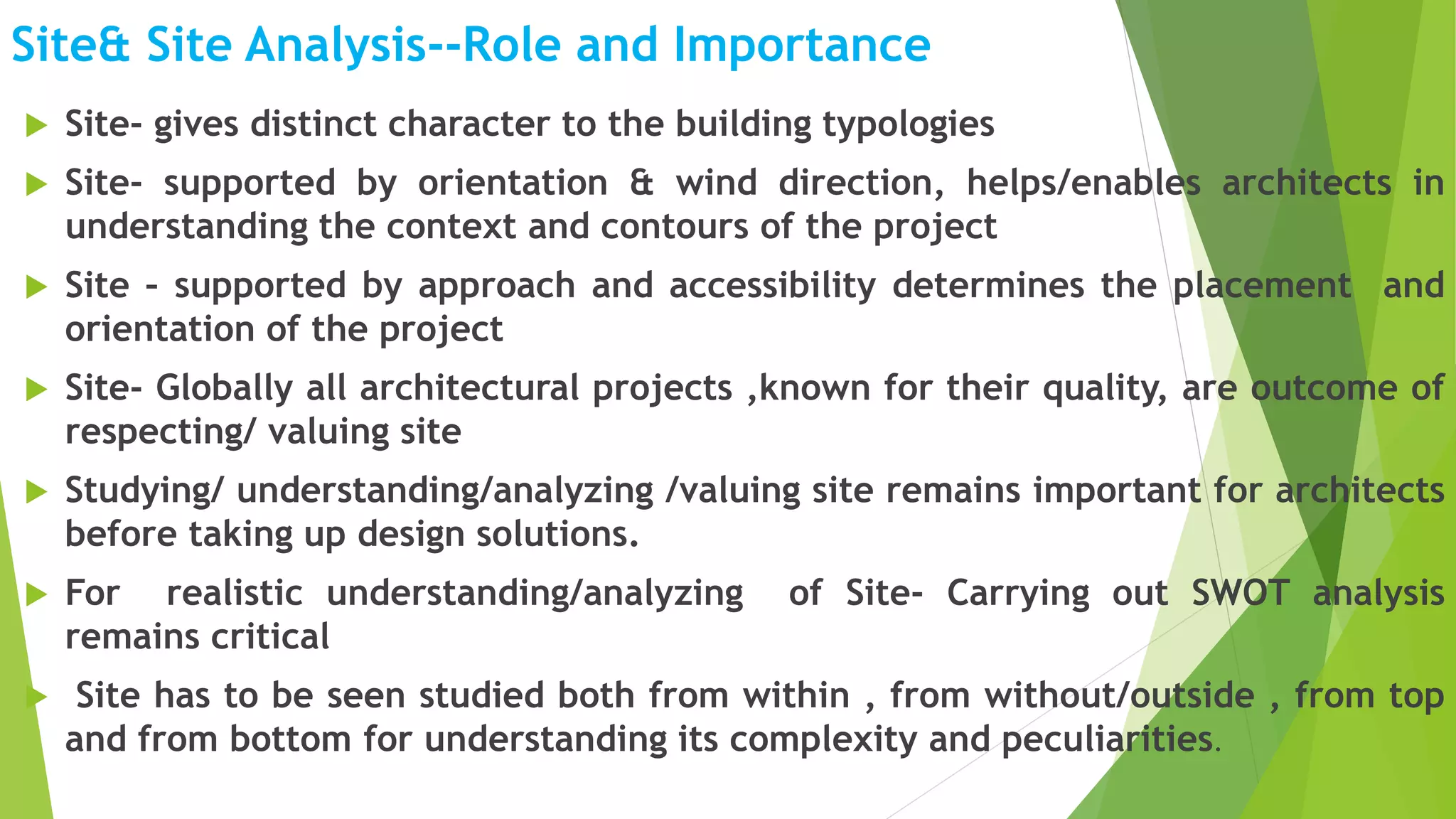 Site Planning and Site Analysis for Architectural Projects | PPTX ...