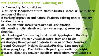 Site Planning and Site Analysis for Architectural Projects | PPTX