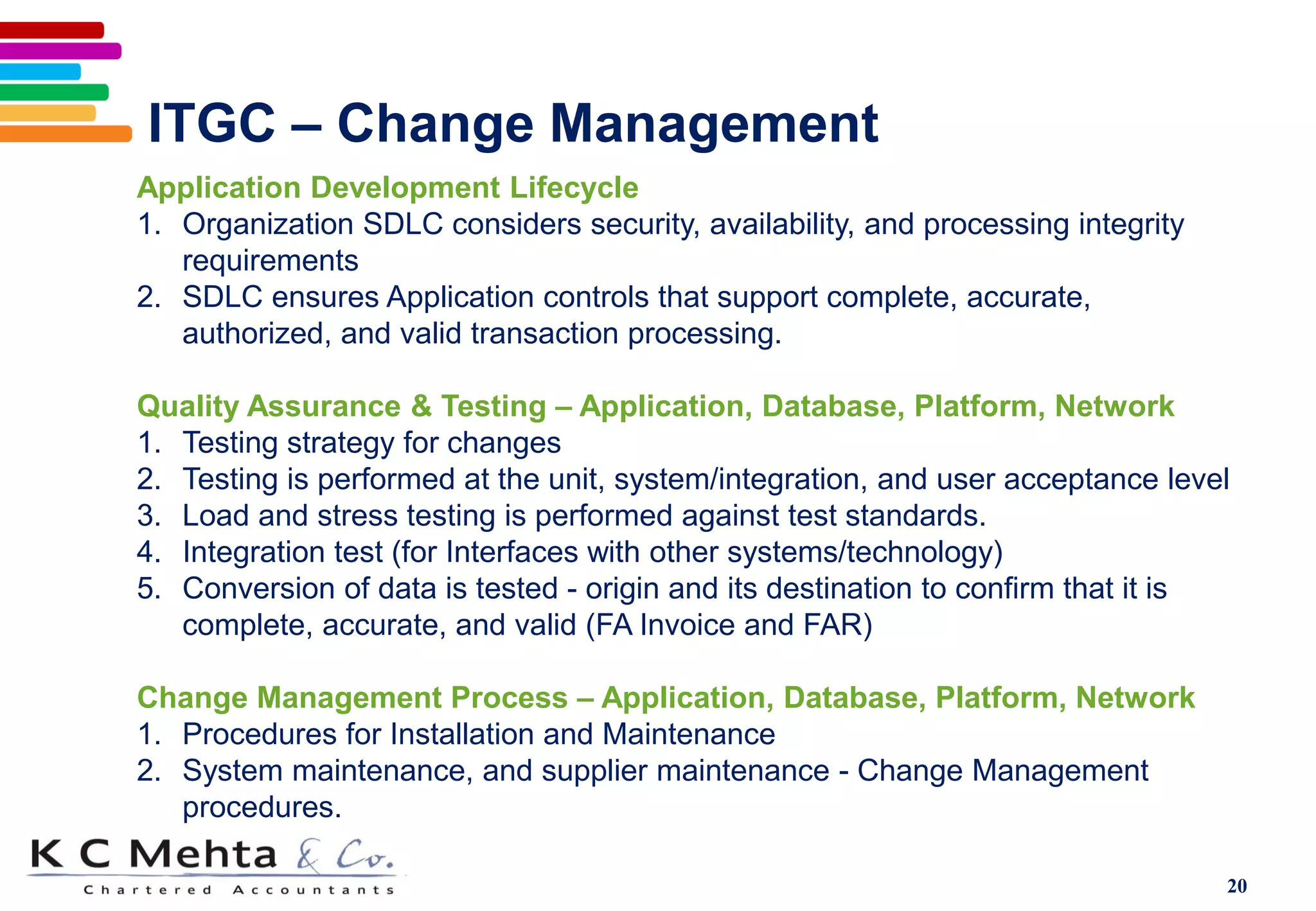 IT General Controls Presentation at IIA Vadodara Audit Club | PDF