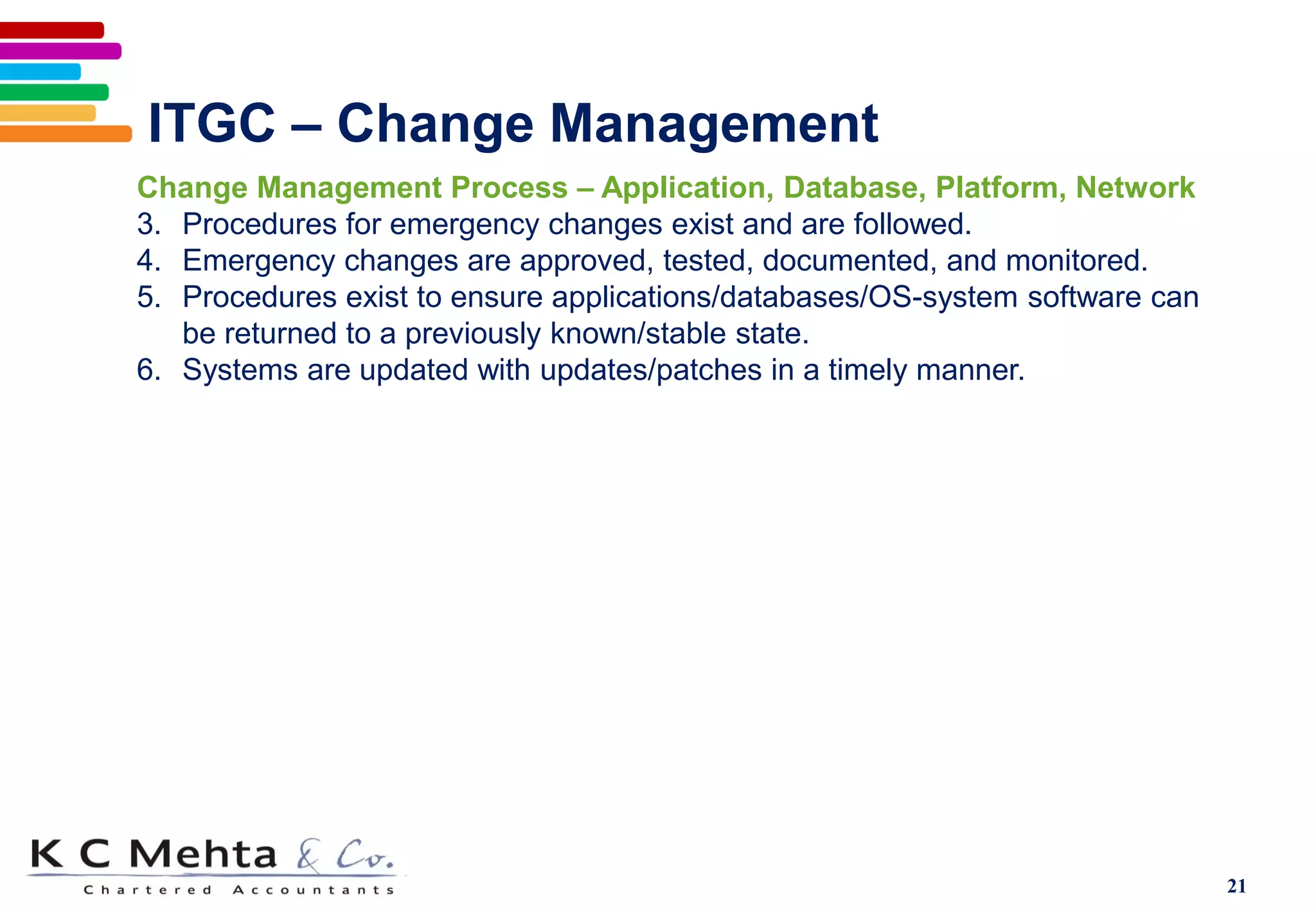 IT General Controls Presentation at IIA Vadodara Audit Club | PDF