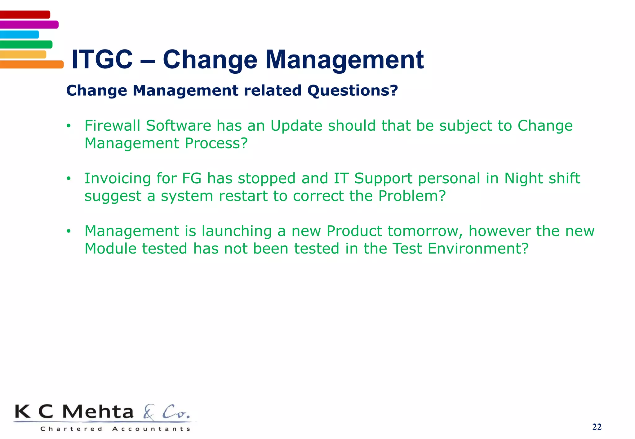 IT General Controls Presentation at IIA Vadodara Audit Club | PDF