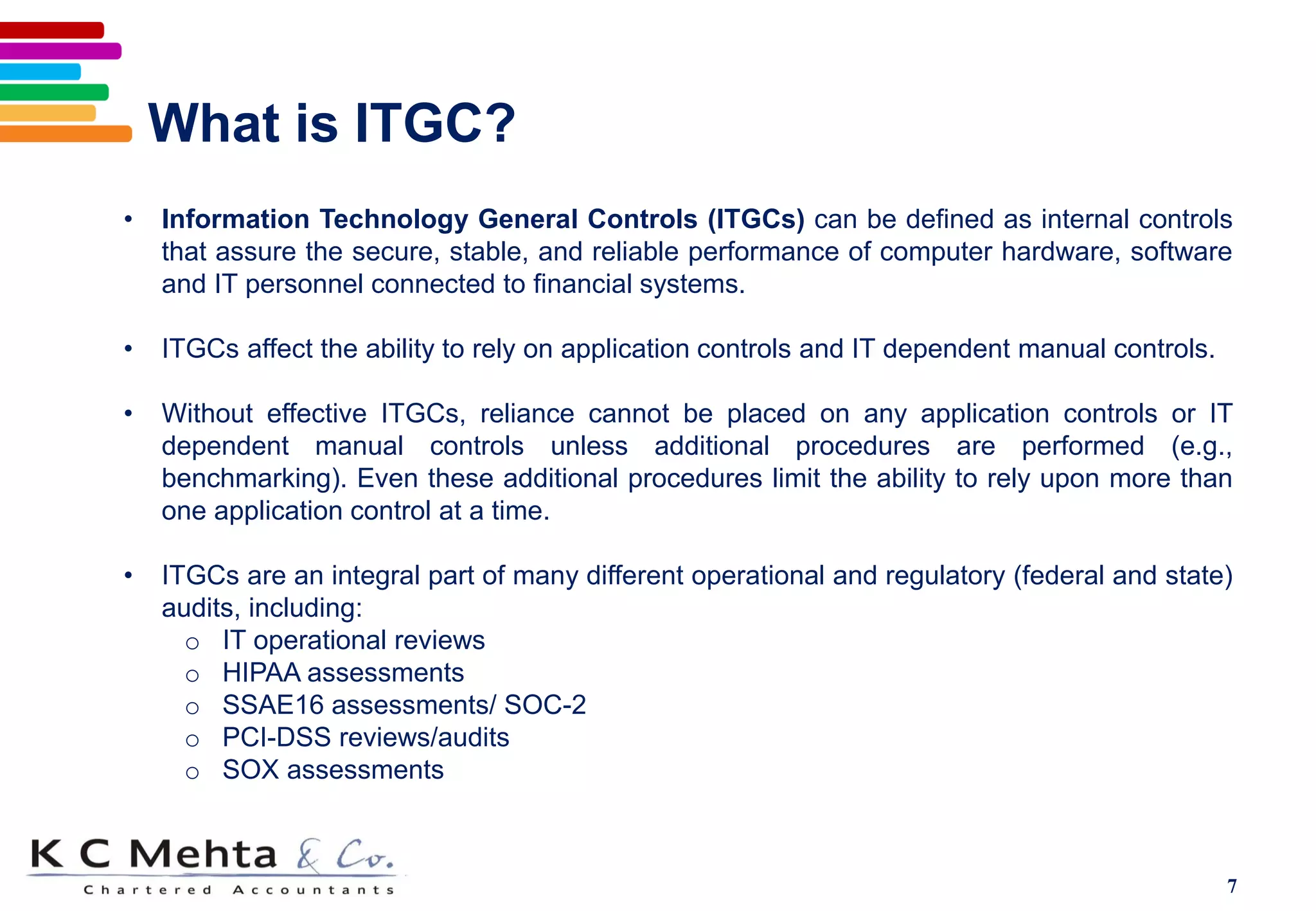 IT General Controls Presentation at IIA Vadodara Audit Club | PDF