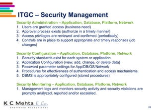 IT General Controls Presentation at IIA Vadodara Audit Club | PDF