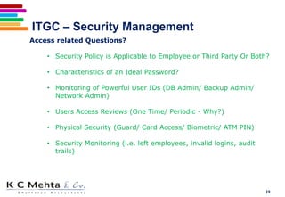 IT General Controls Presentation at IIA Vadodara Audit Club | PDF