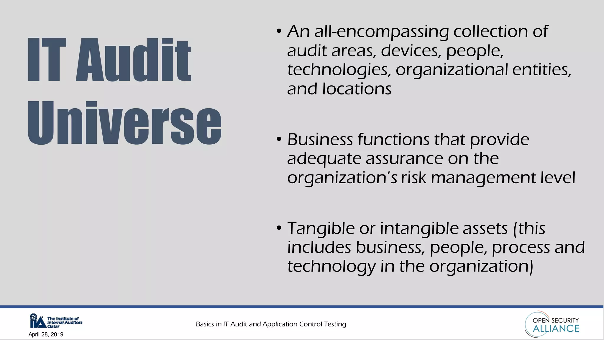Basics In It Audit And Application Control Testing Pdf