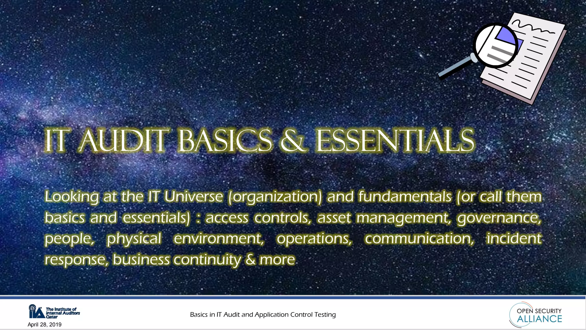 Basics in IT Audit and Application Control Testing | PDF