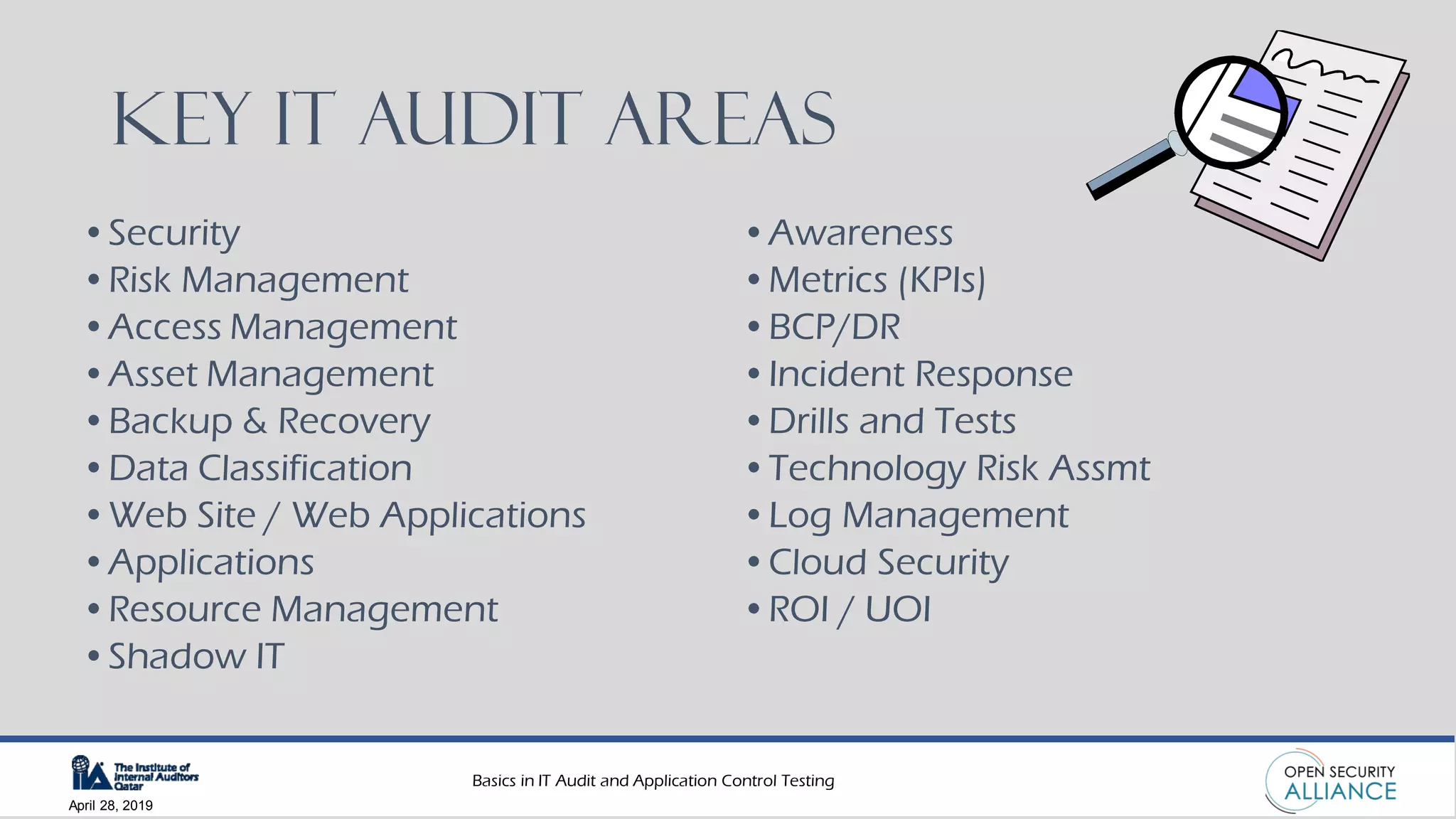 Basics In It Audit And Application Control Testing Pdf
