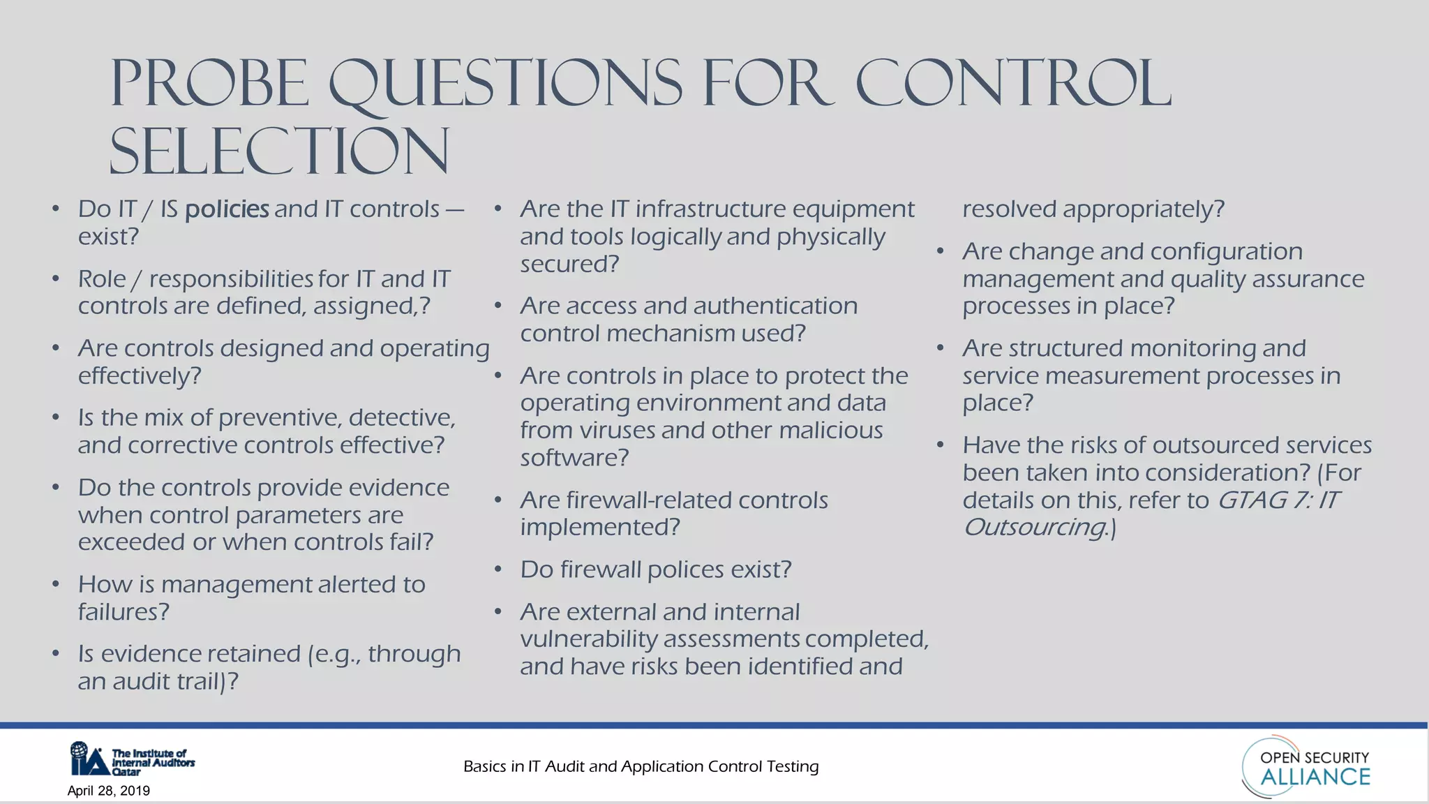 Basics In It Audit And Application Control Testing Pdf