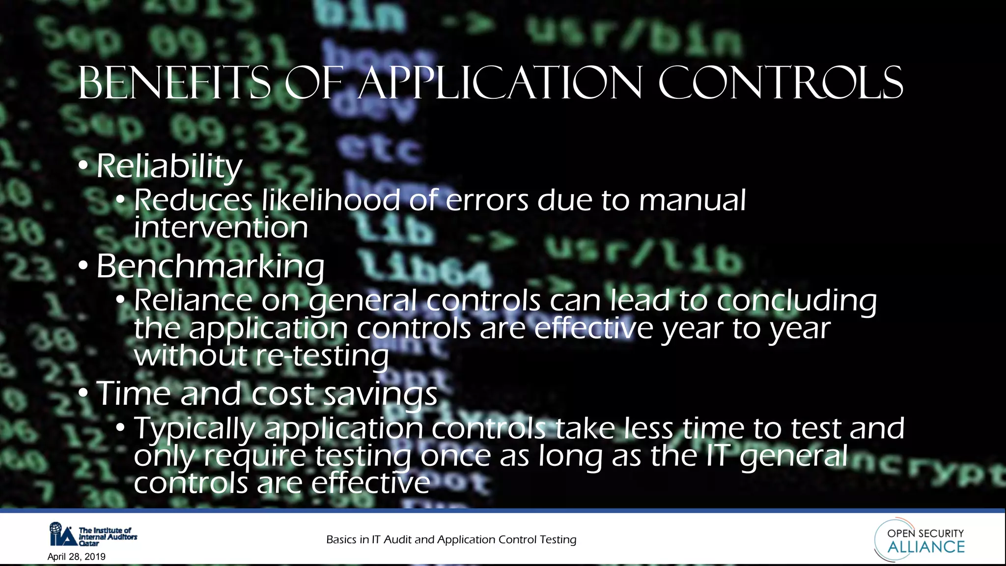 Basics In It Audit And Application Control Testing Pdf