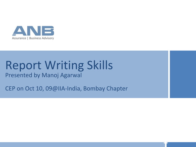 IIA Report Writing 10 Oct 09 | PPS | Desktop Publishing | Computer ...
