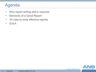 IIA Report Writing 10 Oct 09 | PPS