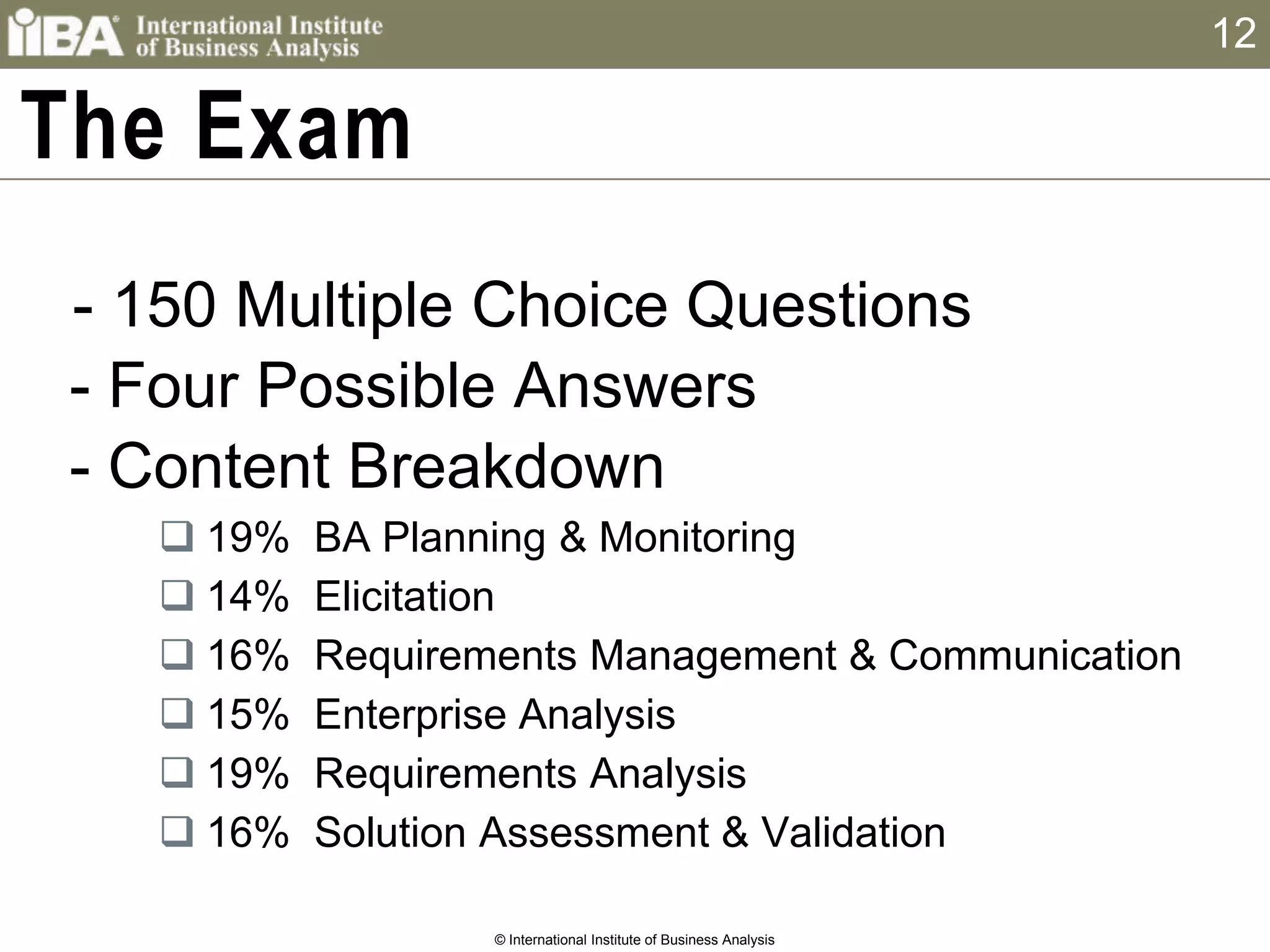 Generic IIBA Member Presentation | PPT