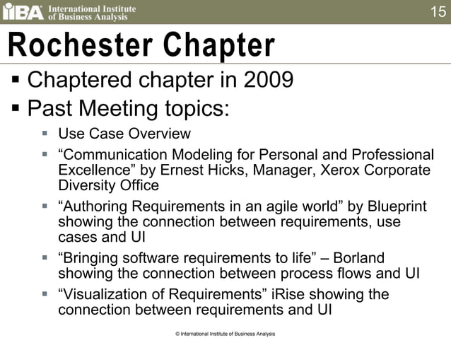 Generic IIBA Member Presentation | PPT