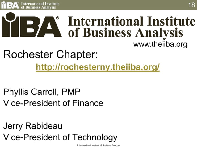 Generic IIBA Member Presentation | PPT