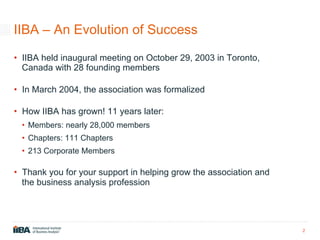IIBA Introduction by Stephen Ashworth | PDF
