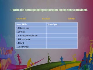 Team Sports Basketball G8 2nd quarter | PPT