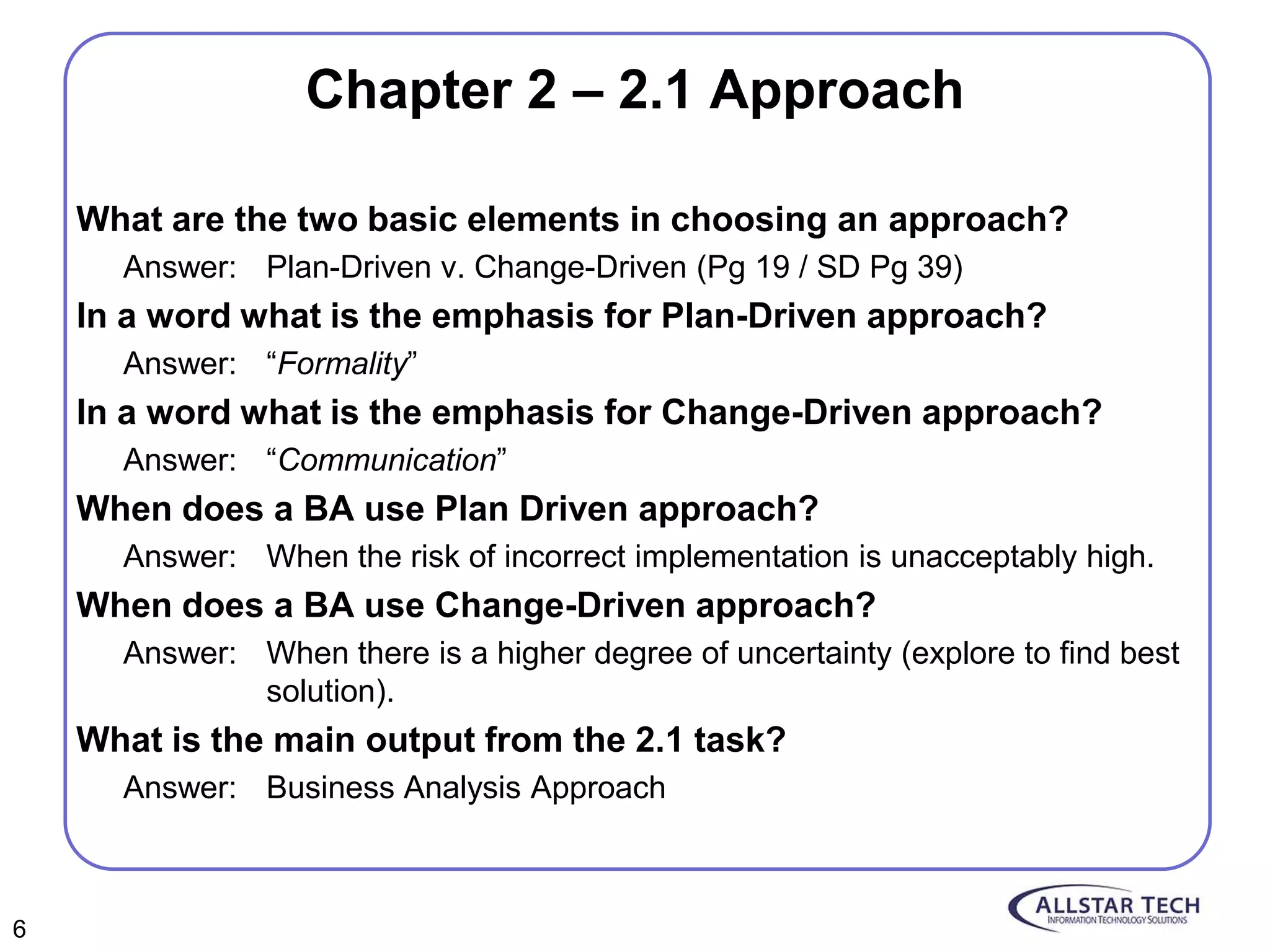 Regina IIBA Study Group Chapter 2 | PPTX