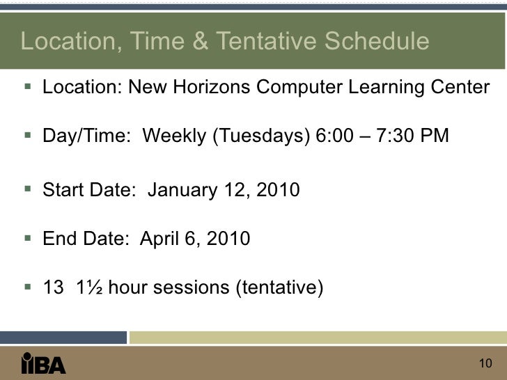 IIBA Study Group Orientation - Dec 2009