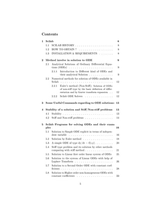 Numerical Solutions to Ordinary Differential Equations in Scilab | PDF
