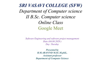 SOFTWARE ENGINEERING AND SOFTWARE PROJECT MANAGEMENT | PPT