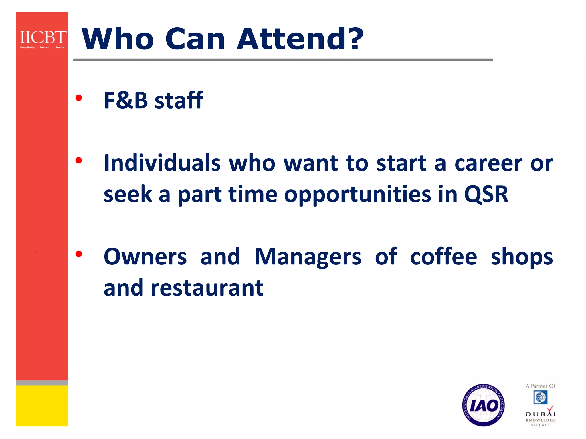 IICBT Restaurants Service Skills | PPT