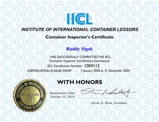 Iicl certificate | PDF