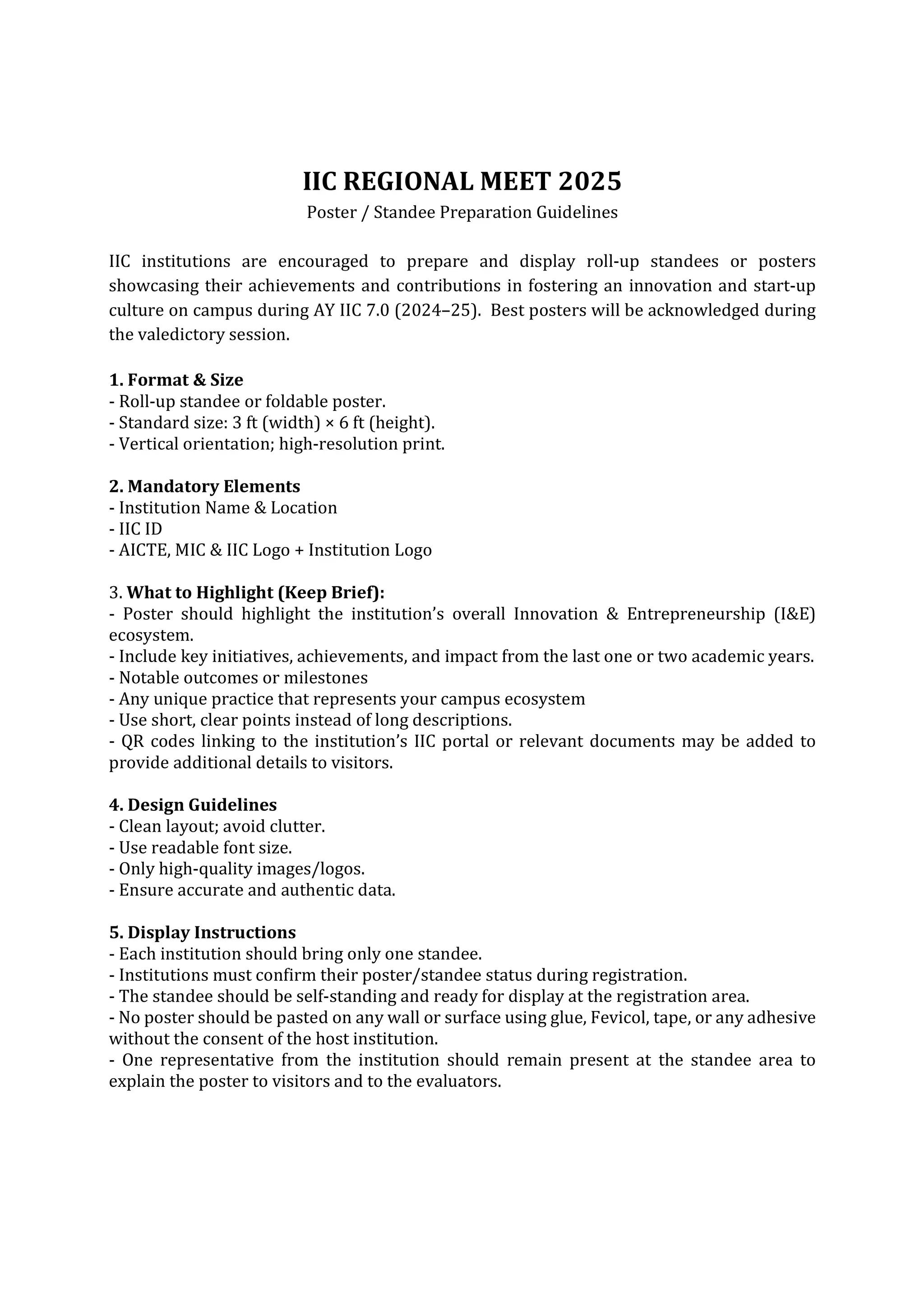 IIC Poster Guidelines – Detailed Description | PDF