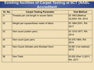 Indian Institute of Carpet Technology Bhadohi LABS | PPTX