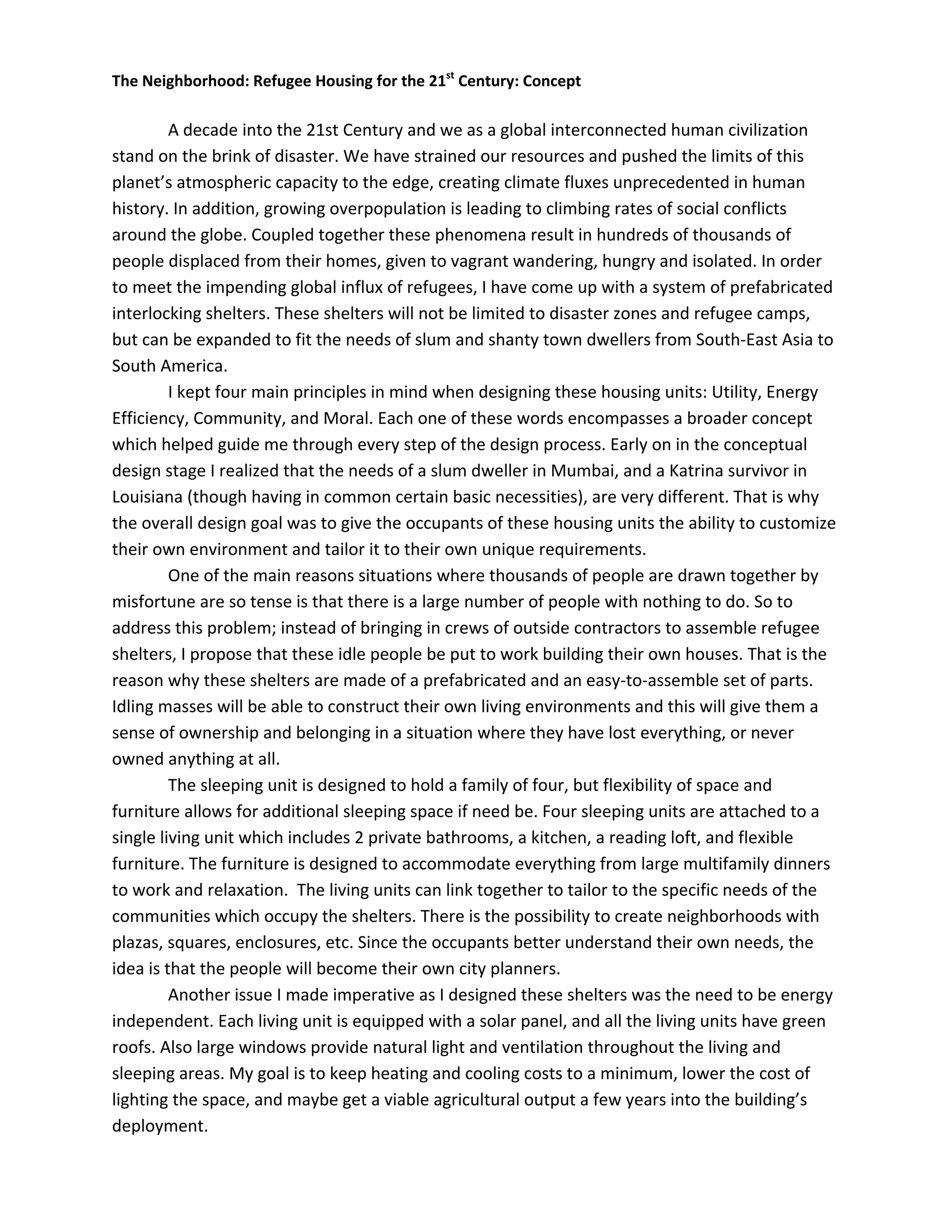 Refugee Housing Project | PDF