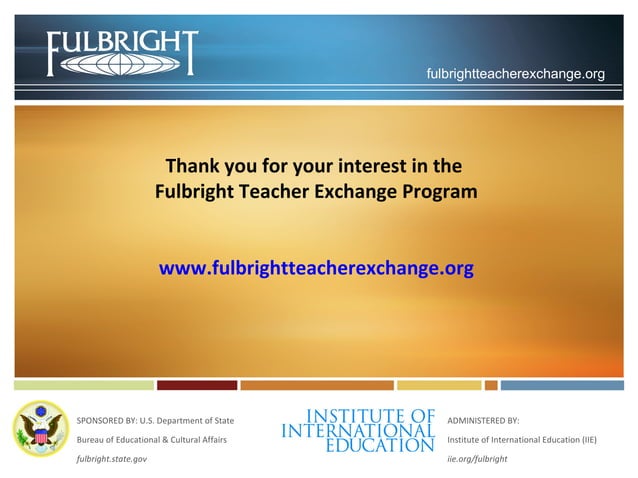 Fullbright Teacher Exchange Program | PPT