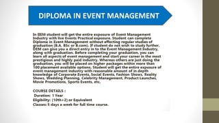 Diploma in Event Management | PPTX