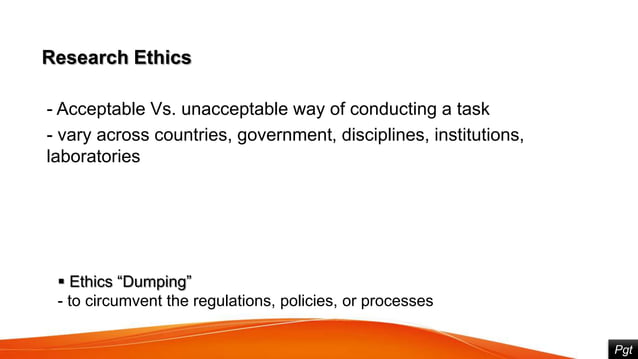 II Ethics with respect to Science & Research.ppt | Law