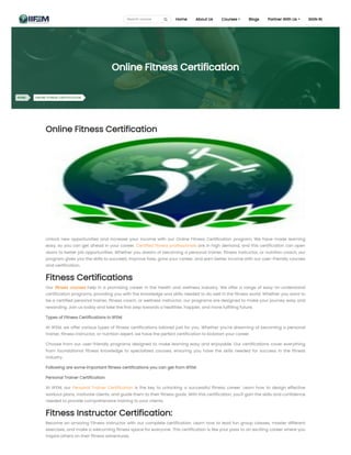 Join Online Fitness Certification in India | PDF