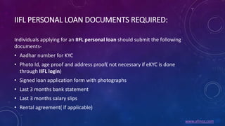 Iifl personal loan | PPT