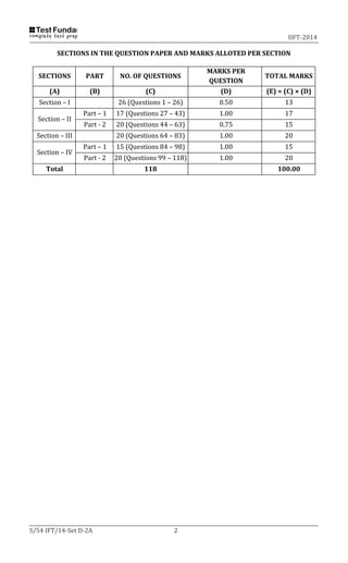 Iift 2014 question_paper_and_ans_key proton training solutions | PDF