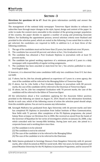 Iift 2014 question_paper_and_ans_key proton training solutions | PDF