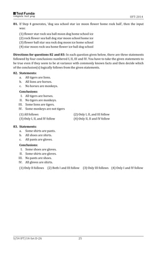 Iift 2014 question_paper_and_ans_key proton training solutions | PDF